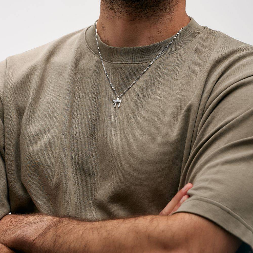 Classic Chai Necklace for Men in Sterling Silver - IsraelBlessing
