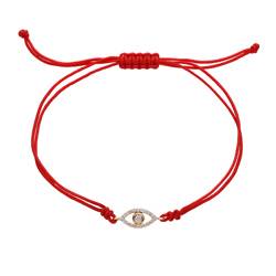 Diamonds Pave Evil Eye Cord Bracelet in 10K Yellow Gold - IsraelBlessing