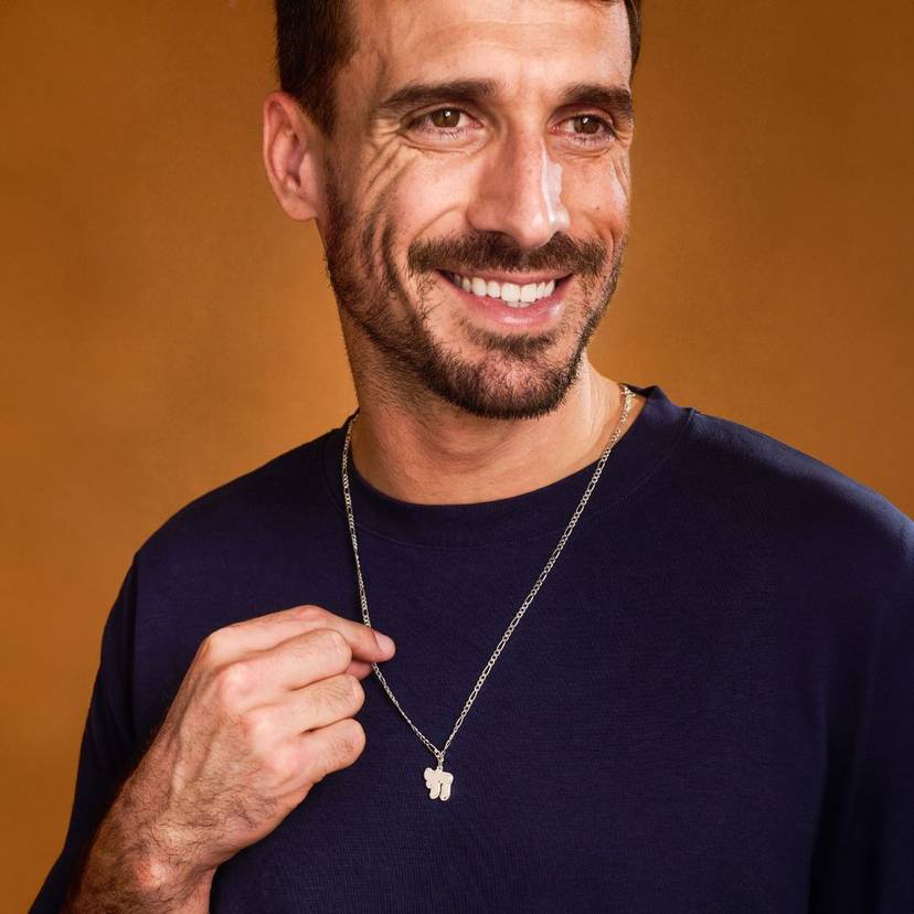 Double Plate Chai Necklace for Men - Israel Blessing