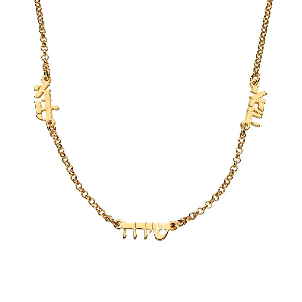 Heritage Hebrew Names Necklace in Gold Vermeil - Israel Blessing