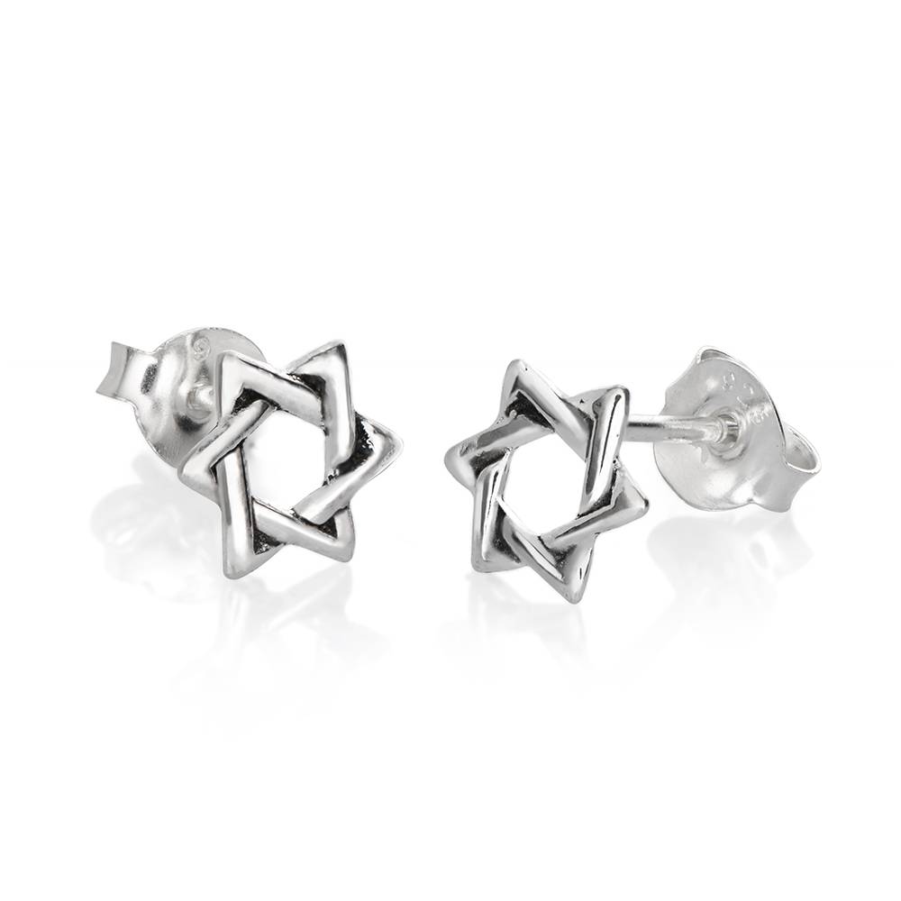 Mini Star of David Stud Earrings in Sterling Silver - IsraelBlessing