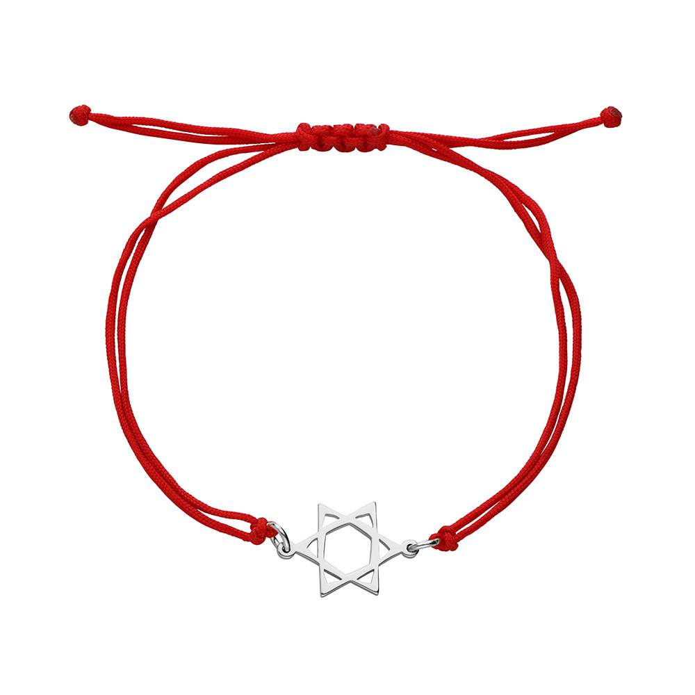 Star of David String Bracelet in Sterling Silver - IsraelBlessing